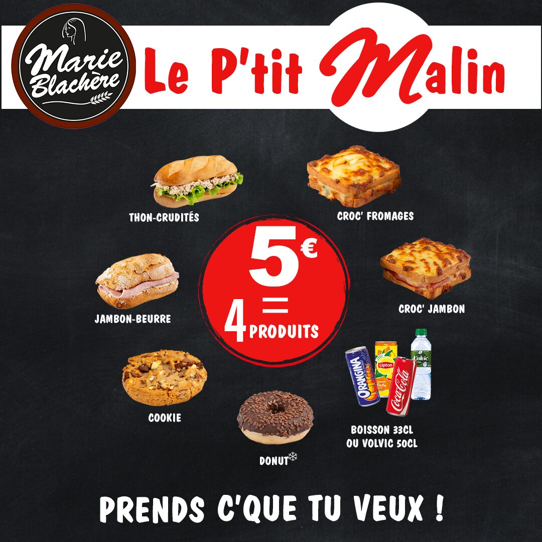Le menu P'tit Malin - Marie Blachère